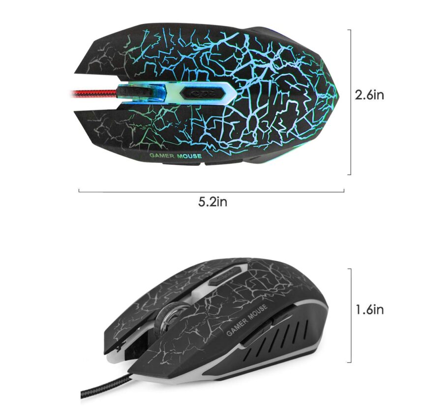 KiTech K108GM Black USB 2.0 Wired Gaming Mouse – nayejaisa.com