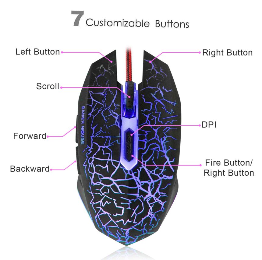 KiTech K108GM Black USB 2.0 Wired Gaming Mouse – nayejaisa.com